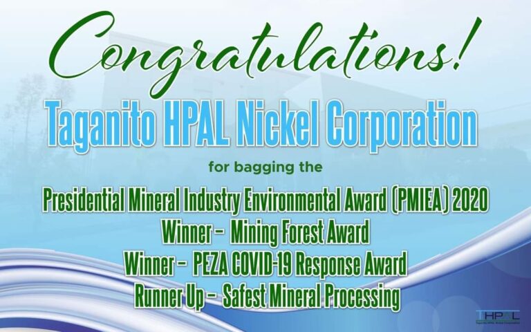 We At Taganito HPAL Nickel Corporation Has Just Been Awarded Our Very ...