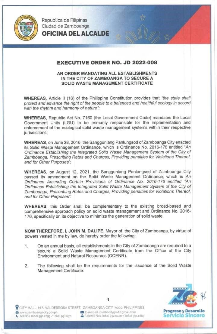 Zamboanga: Nuevo ordinansa aserca el Solid Waste Management na ciudad ...