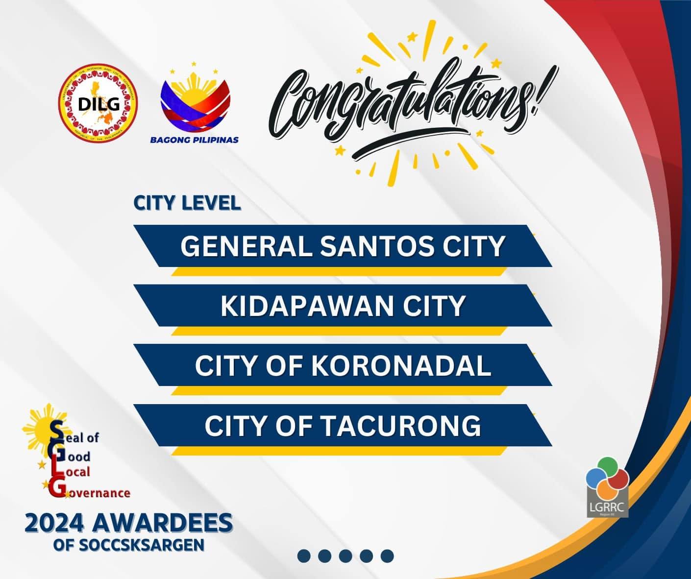 Seal of Good Local Governance (SGLG) award, nasakmit sa GenSan - Radio ...