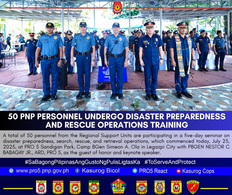 Iriga: 50 PNP Personnel Undergo Disaster Preparedness and Rescue ...