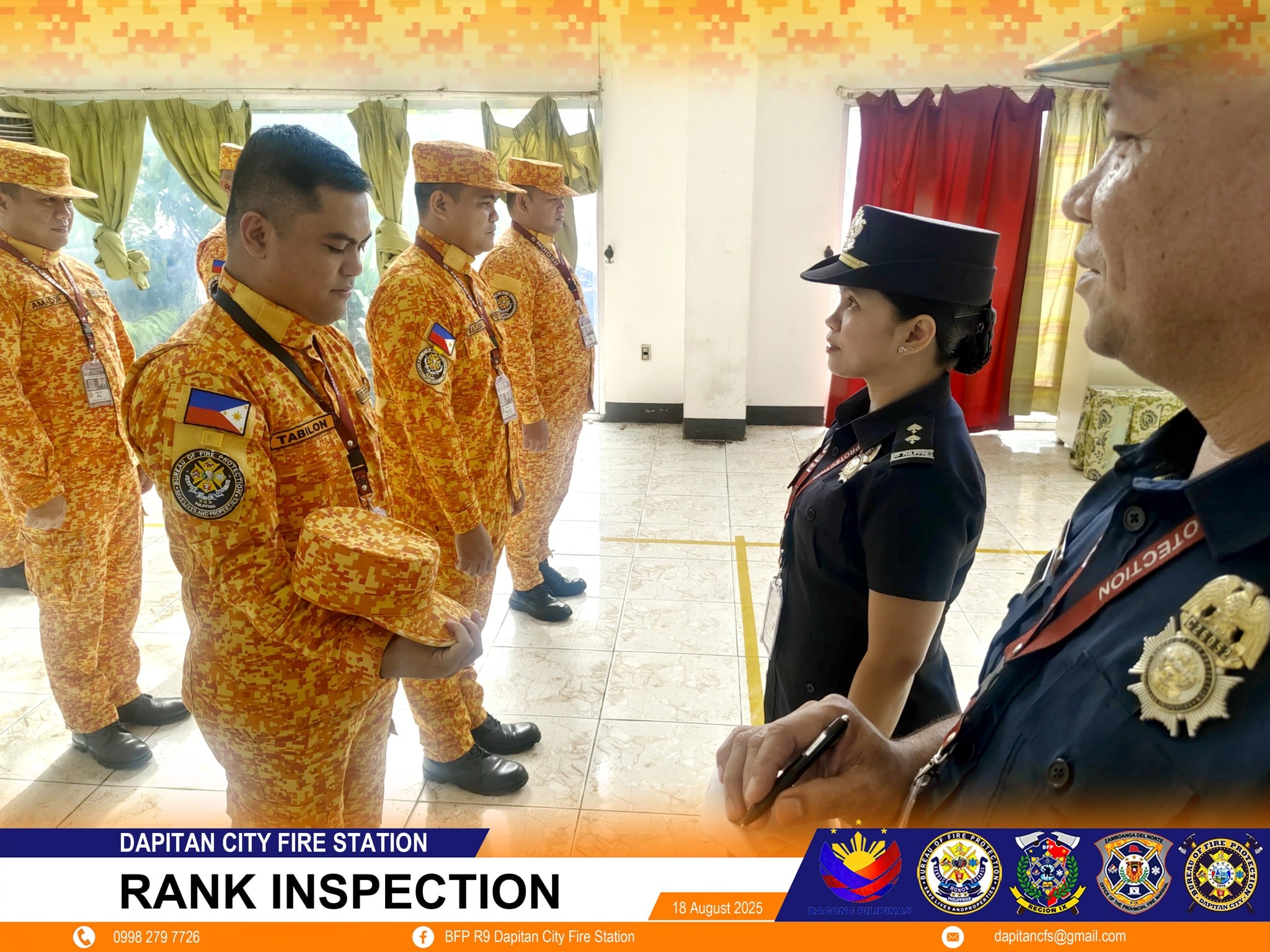 Dipolog: RANK INSPECTION SA MGA PERSONAHE SA BFP DAPITAN, GIPANUNAHAN ...