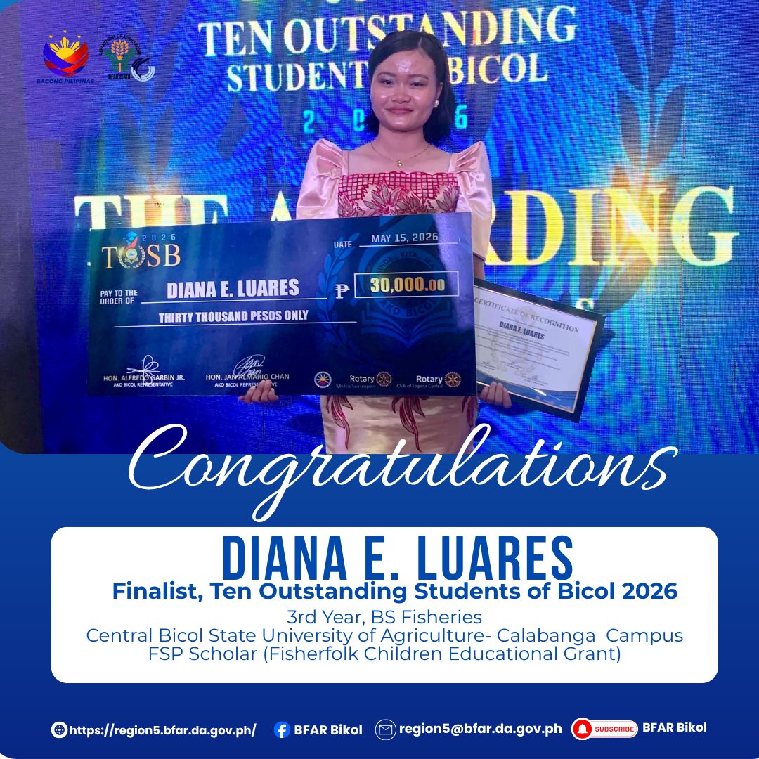 Iriga: FSP Bikol Scholar Named Finalist in Ten Outstanding Students of ...